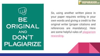 Playing By The Rules: Paraphrasing Plagiarism in Academic Papers | PPT