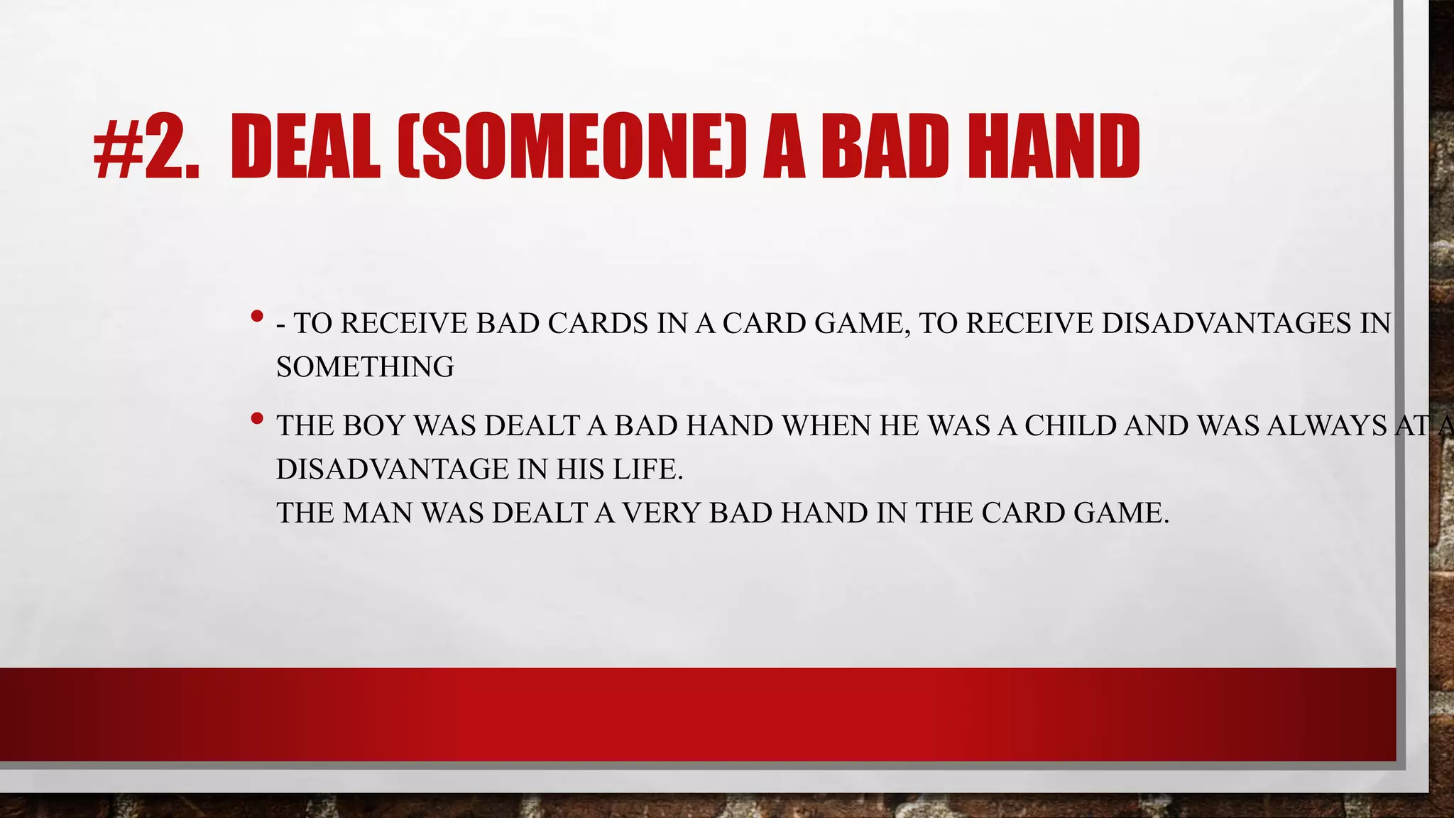 Playing cards idioms | PPTX