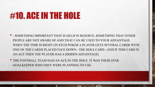 Playing cards idioms | PPTX