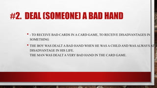 Playing cards idioms | PPTX