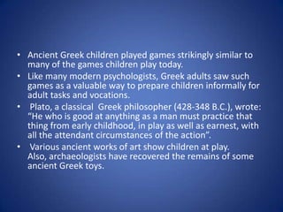 Playing in ancient greek | PPTX