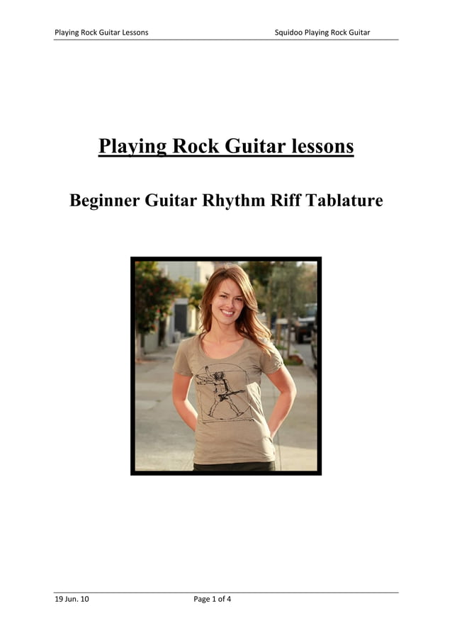 Playing rock guitar_lessons_beginner_rythm_tablature | PDF | Music ...