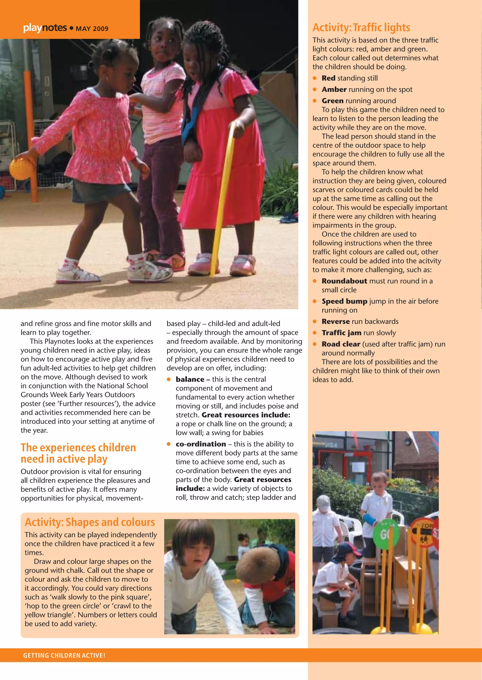 Getting Children Active: Early Years Outdoors Learning | PDF