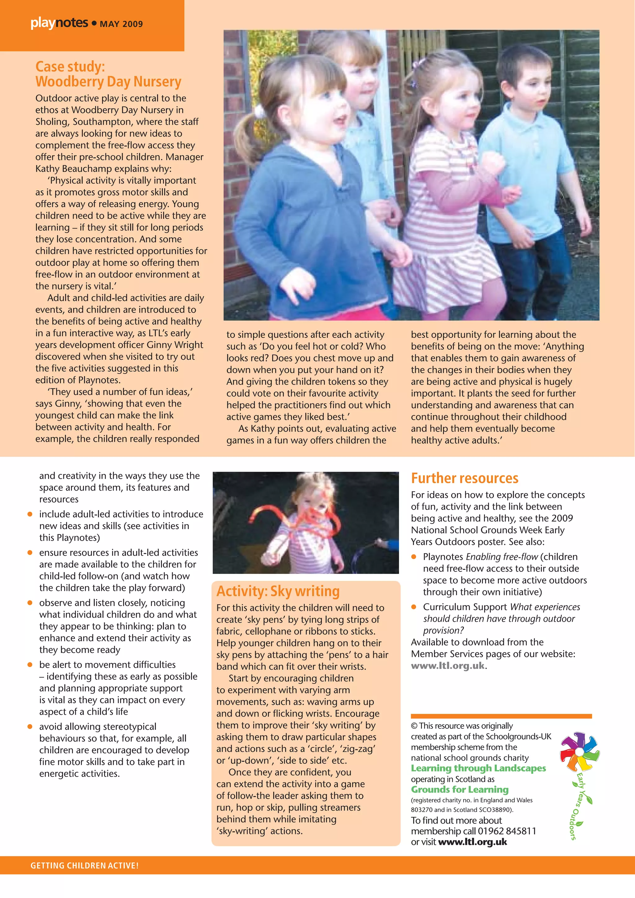 Getting Children Active: Early Years Outdoors Learning | PDF