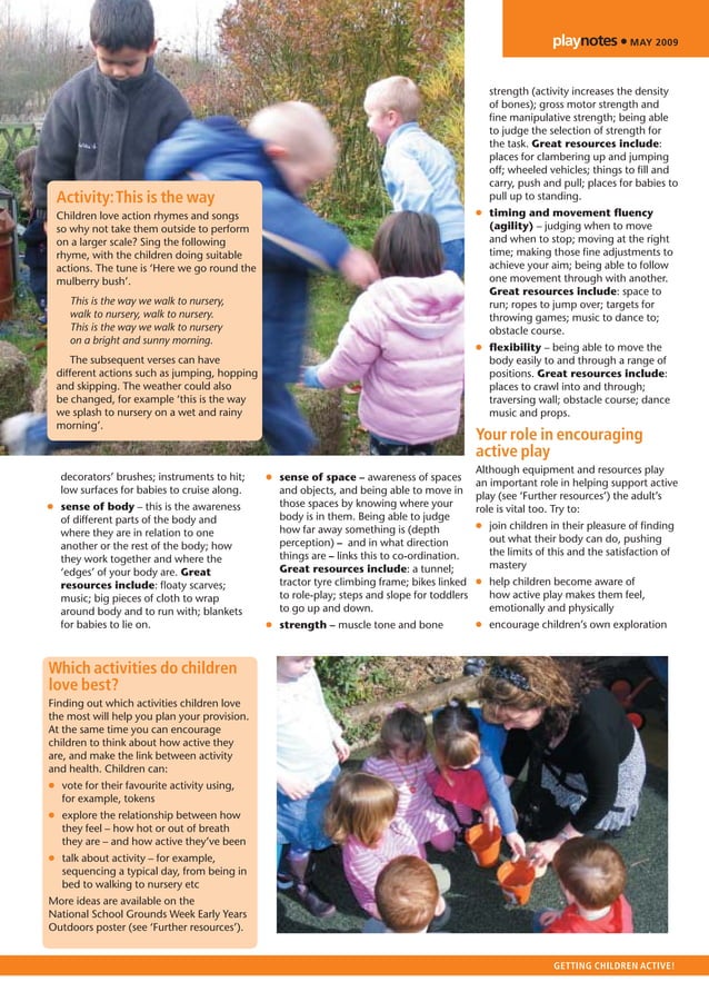 Getting Children Active: Early Years Outdoors Learning | PDF