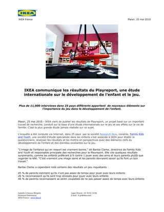 Playreport IKEA communiqué | PDF