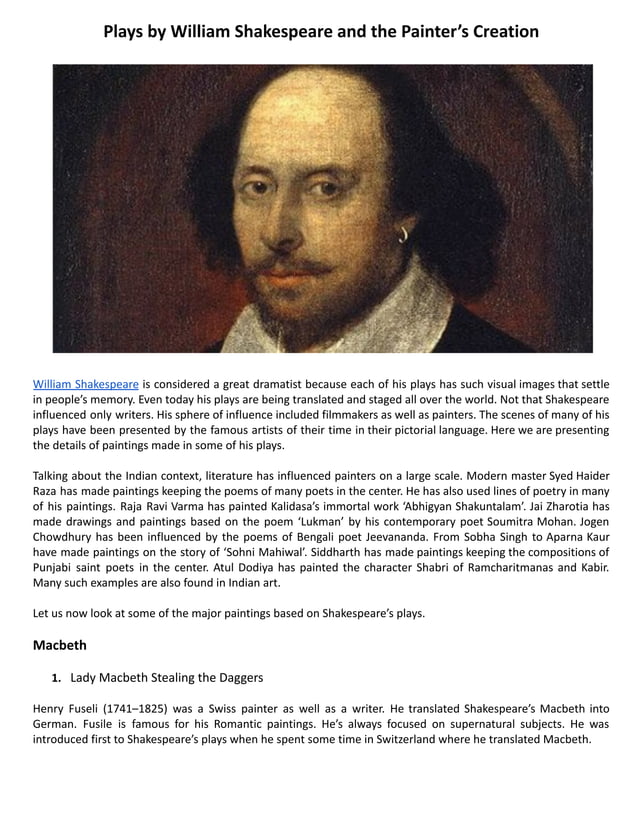 Plays by William Shakespeare and the Painter’s Creation.pdf