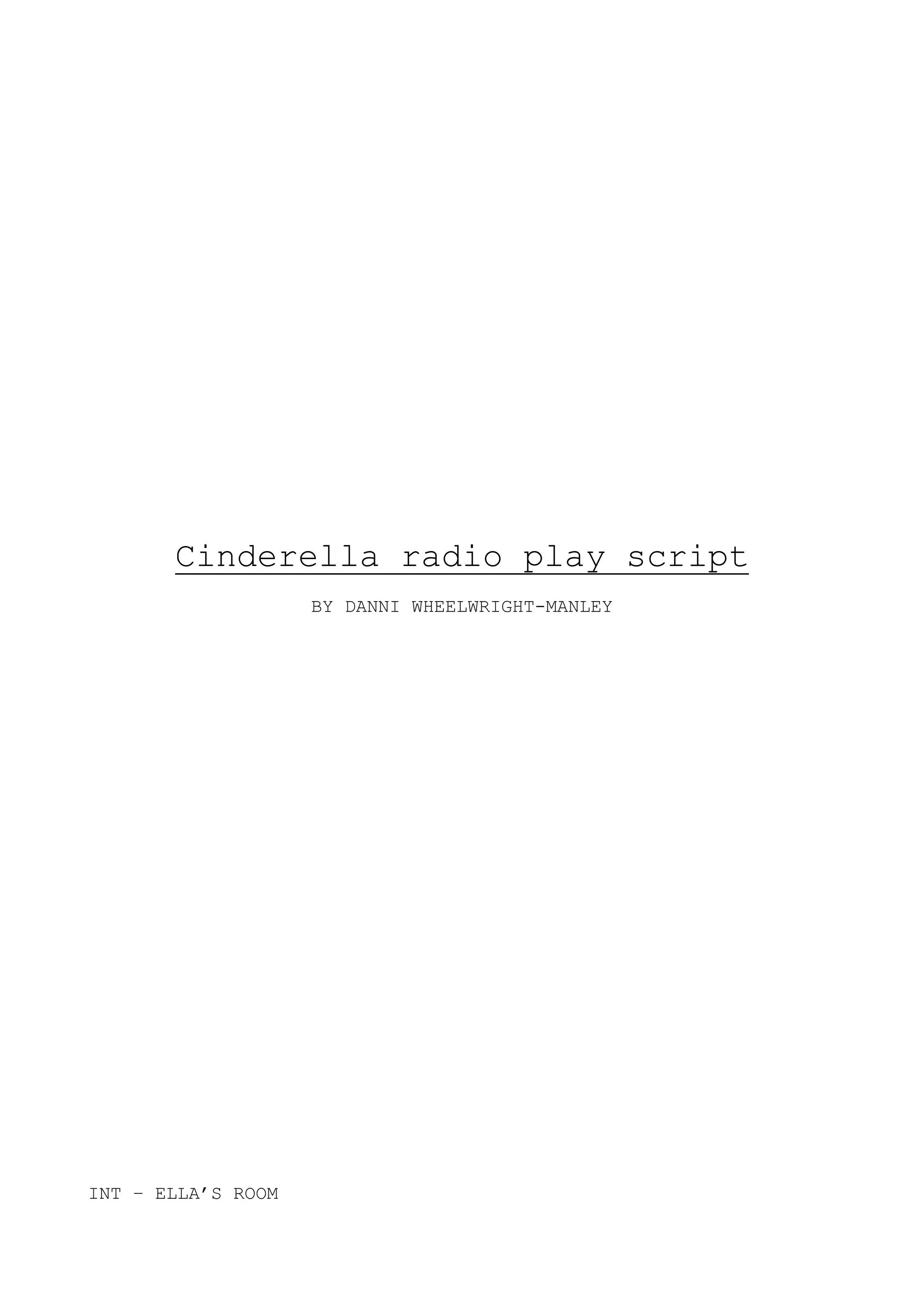 Cinderella radio play script FINAL | PDF