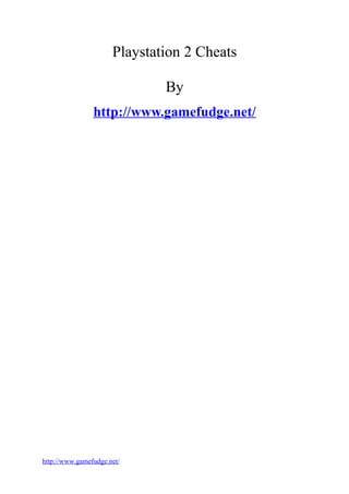 Playstation 2 cheats | PDF