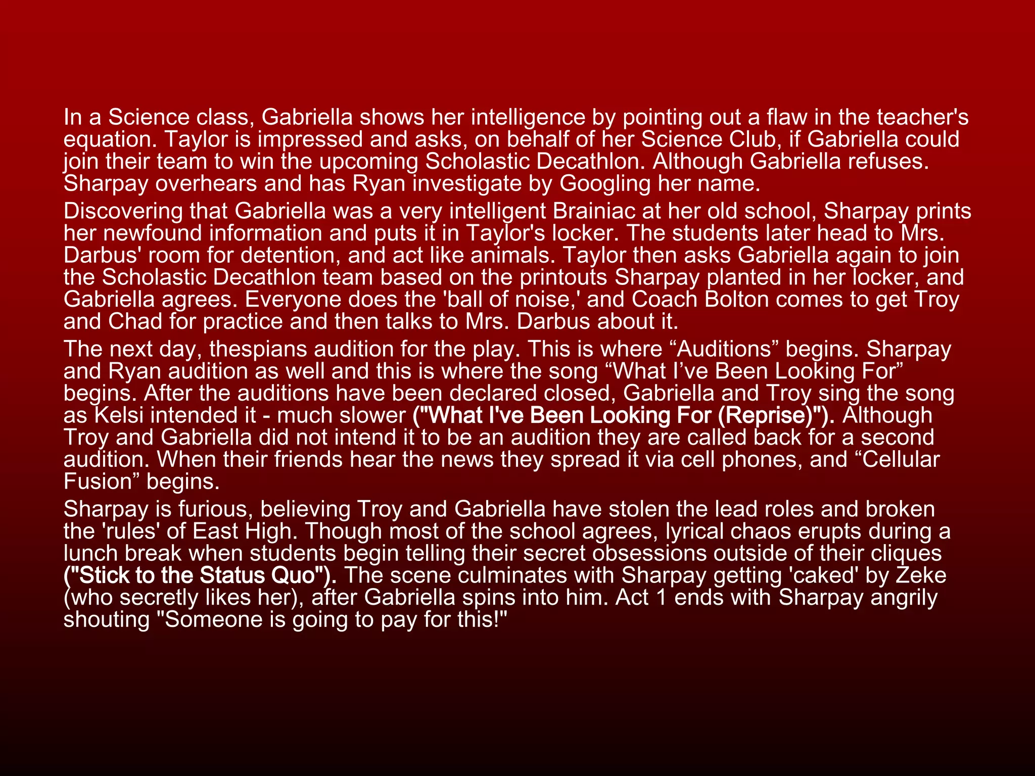 Play synopsis | PPTX