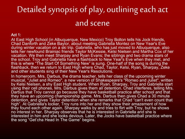 Play synopsis | PPT
