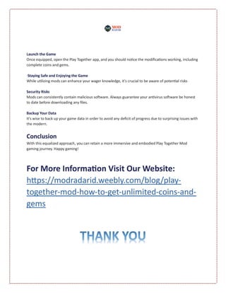 Play Together Mod - How to Get Unlimited Coins and Gems | PPT