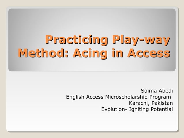 Play Way Method | PPT