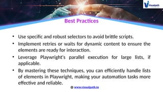 PlayWright Automation Training Hyderabad | Best Course.pptx