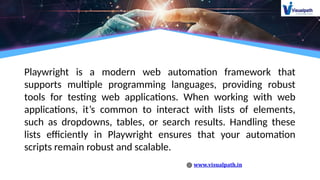 PlayWright Automation Training Hyderabad | Best Course.pptx