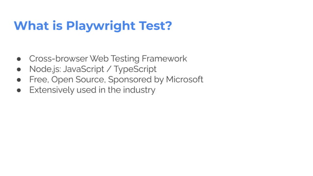 Playwright Test automation frameworktest | PDF