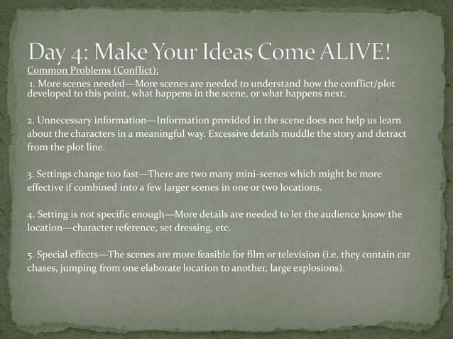 Playwriting- the basics | PPTX | Roleplaying Games | Games and Puzzles