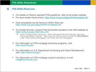 FHA 203 Ks Program Power Point | PPT