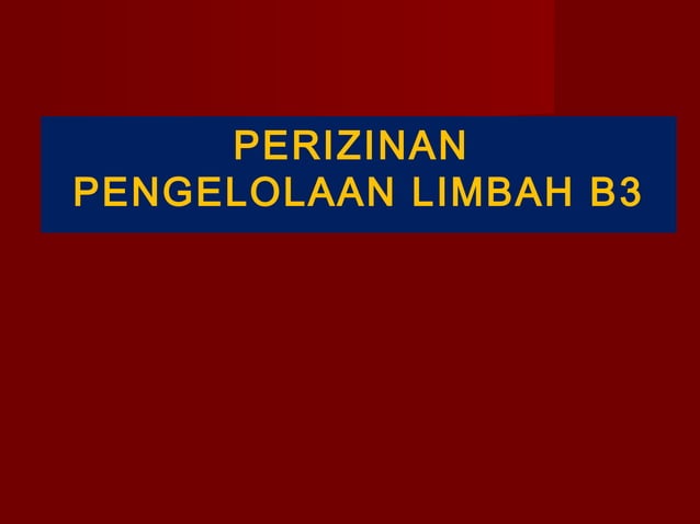 Penanganan Limbah B3 Rumah Sakit | PPT