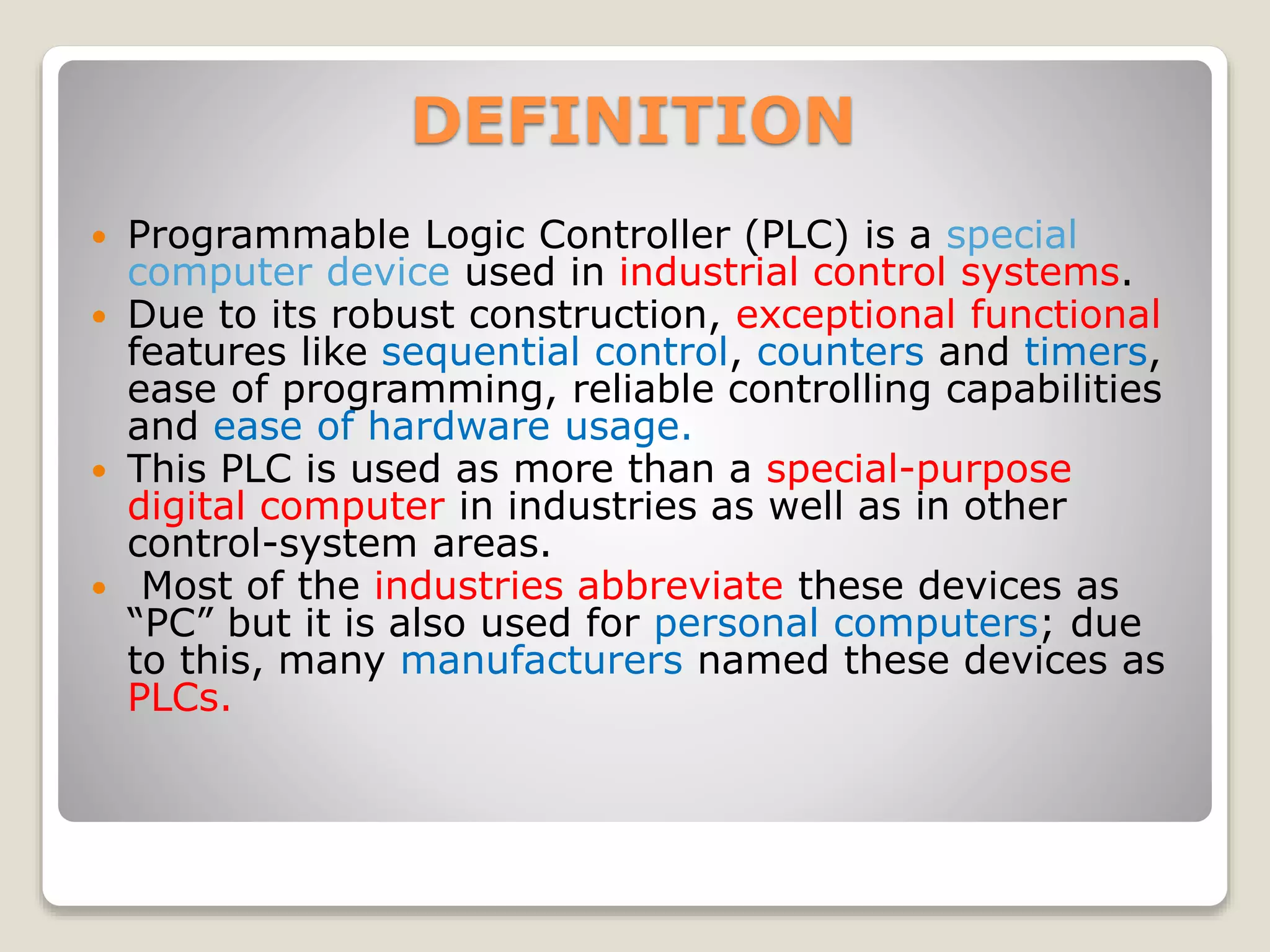 Plc | PPTX | Computing | Technology & Computing