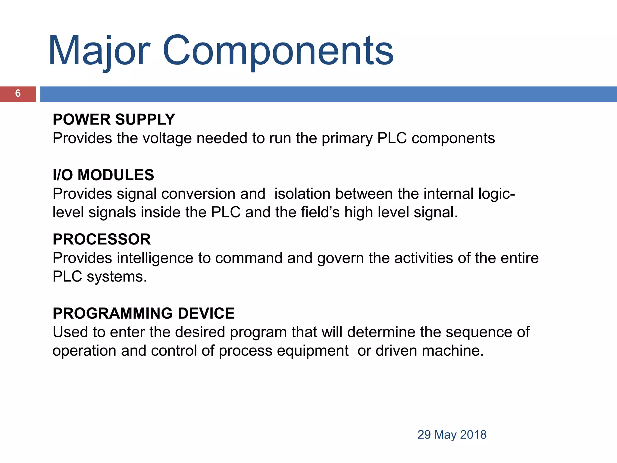 PLC (PROGRAMMABLE LOGIC CONTROLLER) | PPTX