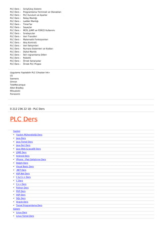 Plc ders | PDF