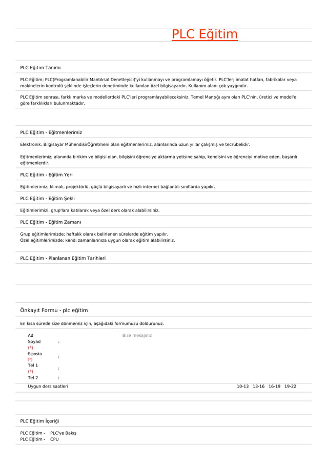 Plc egitim | PDF