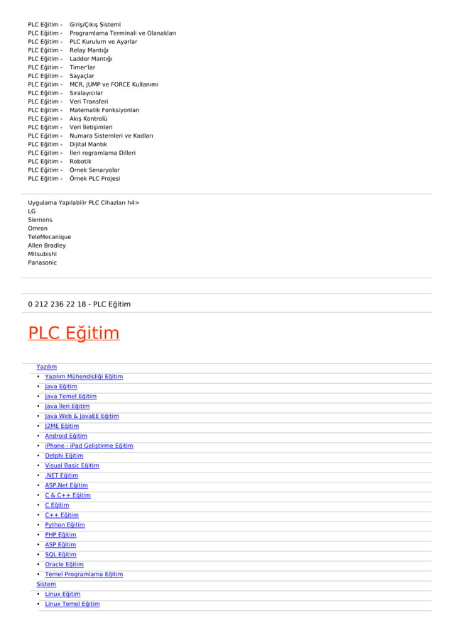 Plc egitim | PDF