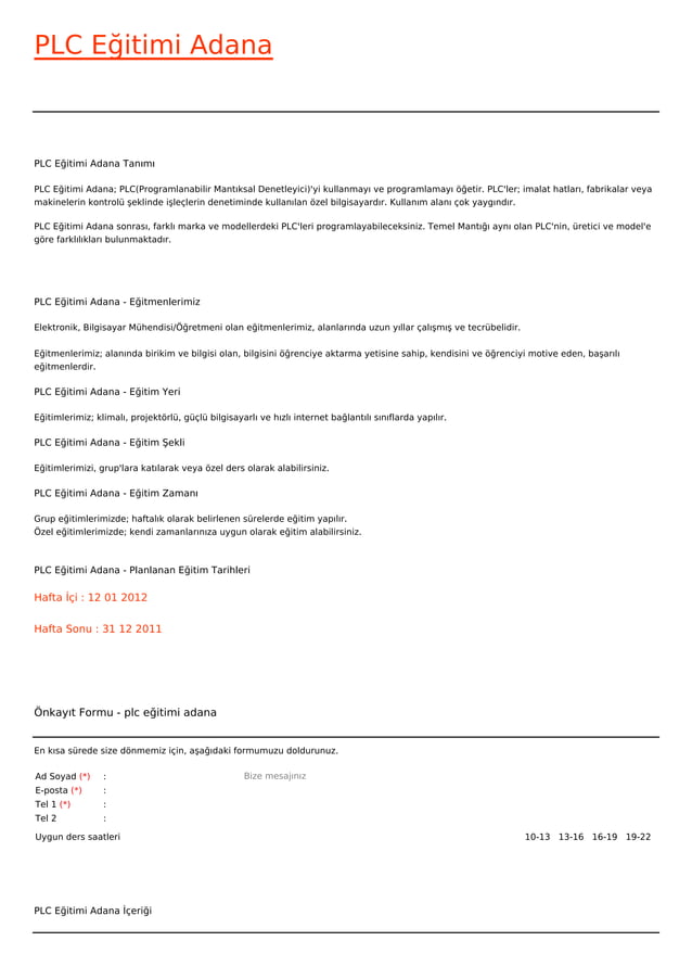 Plc egitimi-adana | PDF