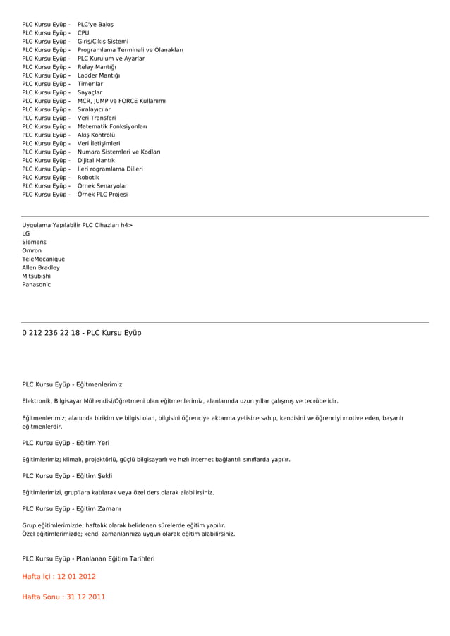 Plc kursu-eyup | PDF