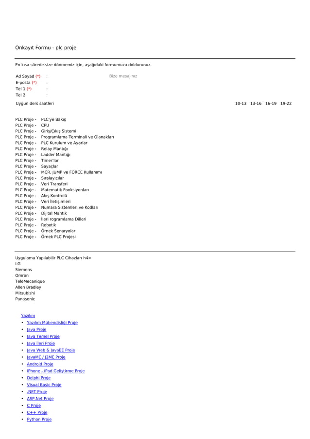 Plc proje | PDF