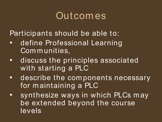 PLC Talk Slides | PPT