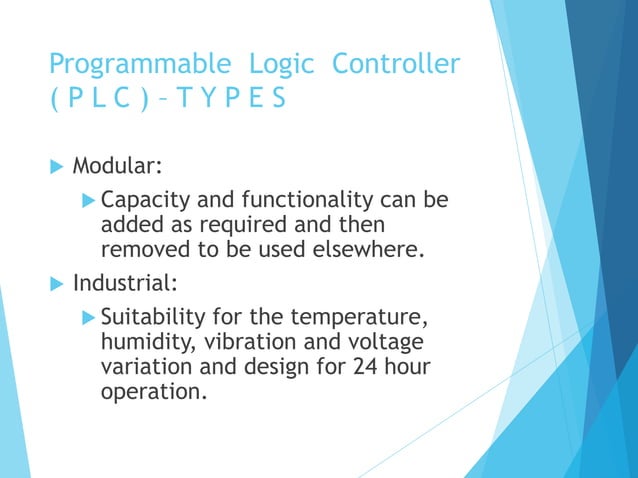 Programmable Logic Controllers | PPTX