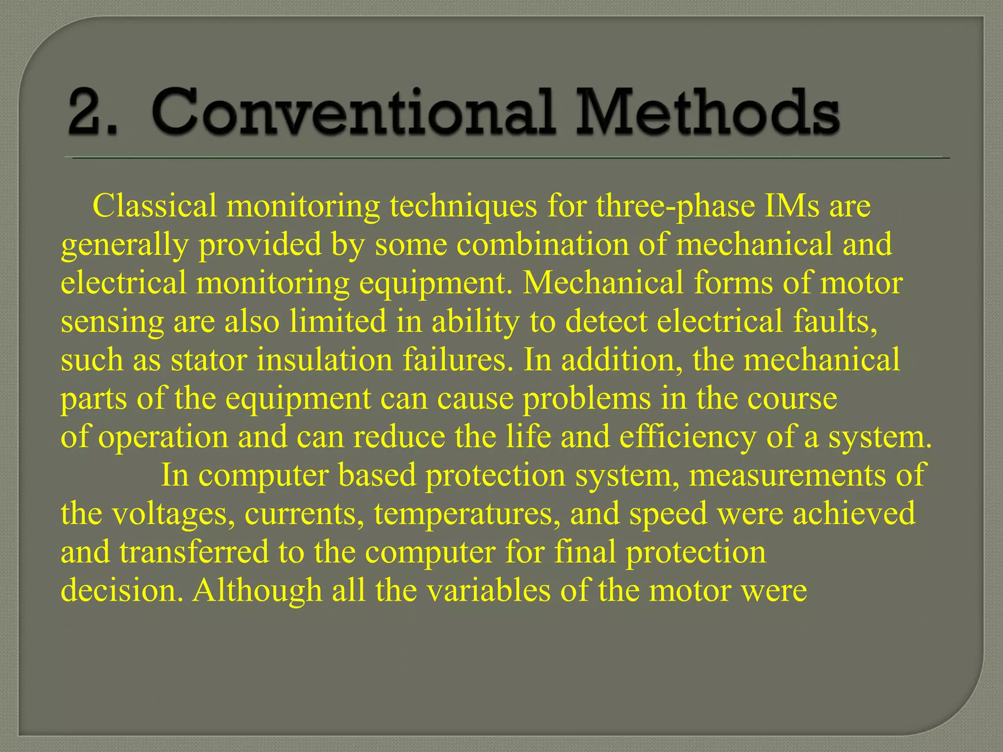 Plc And Sensors Based Protection And Fault Detection Of Induction Motors Ppt