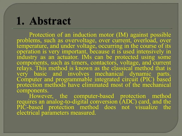 Plc And Sensors Based Protection And Fault Detection Of Induction