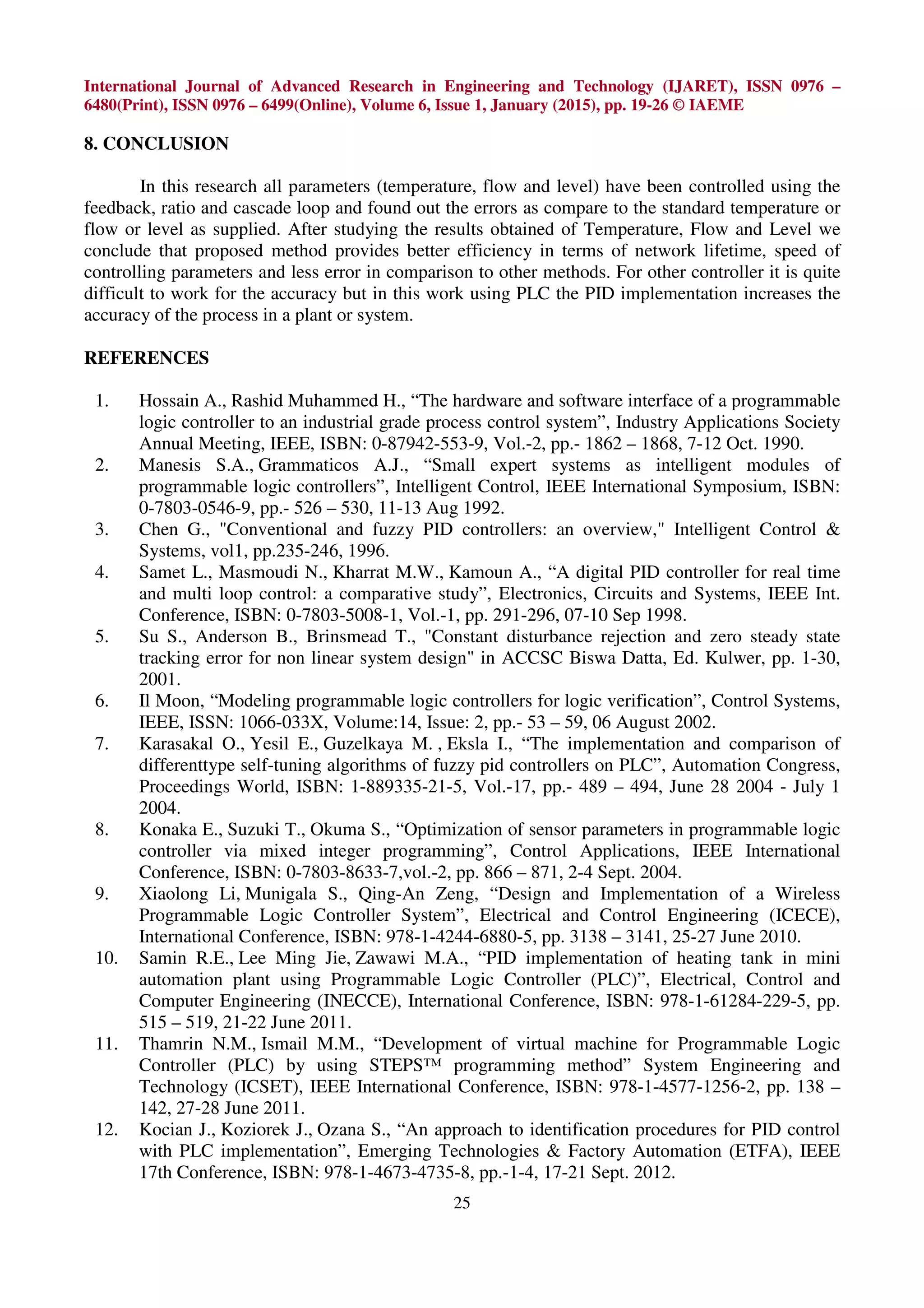 PLC BASED PID IMPLEMENTATION IN PROCESS CONTROL OF TEMPERATURE FLOW AND ...