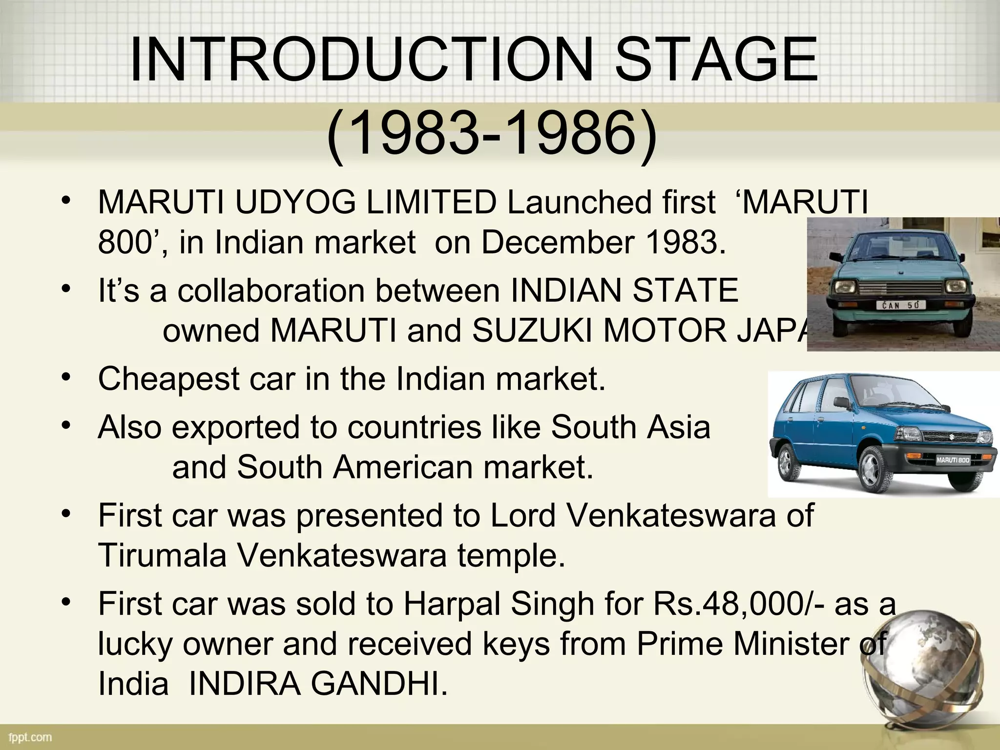 Product Life Cycle and BCG Matrix: Maruti 800 | PPT | Automotive ...