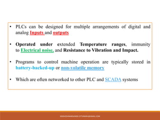 PROGRAMMABLE LOGIC CONTROLLERS | PPT
