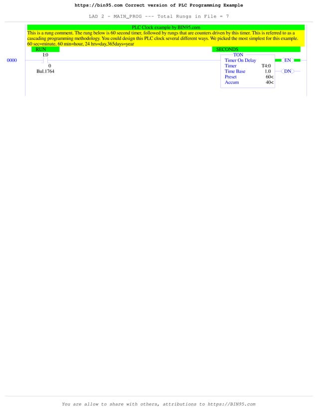 PLC Programming Example - PLC Clock - Answ | PDF