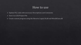 Plc code documentation | PPT