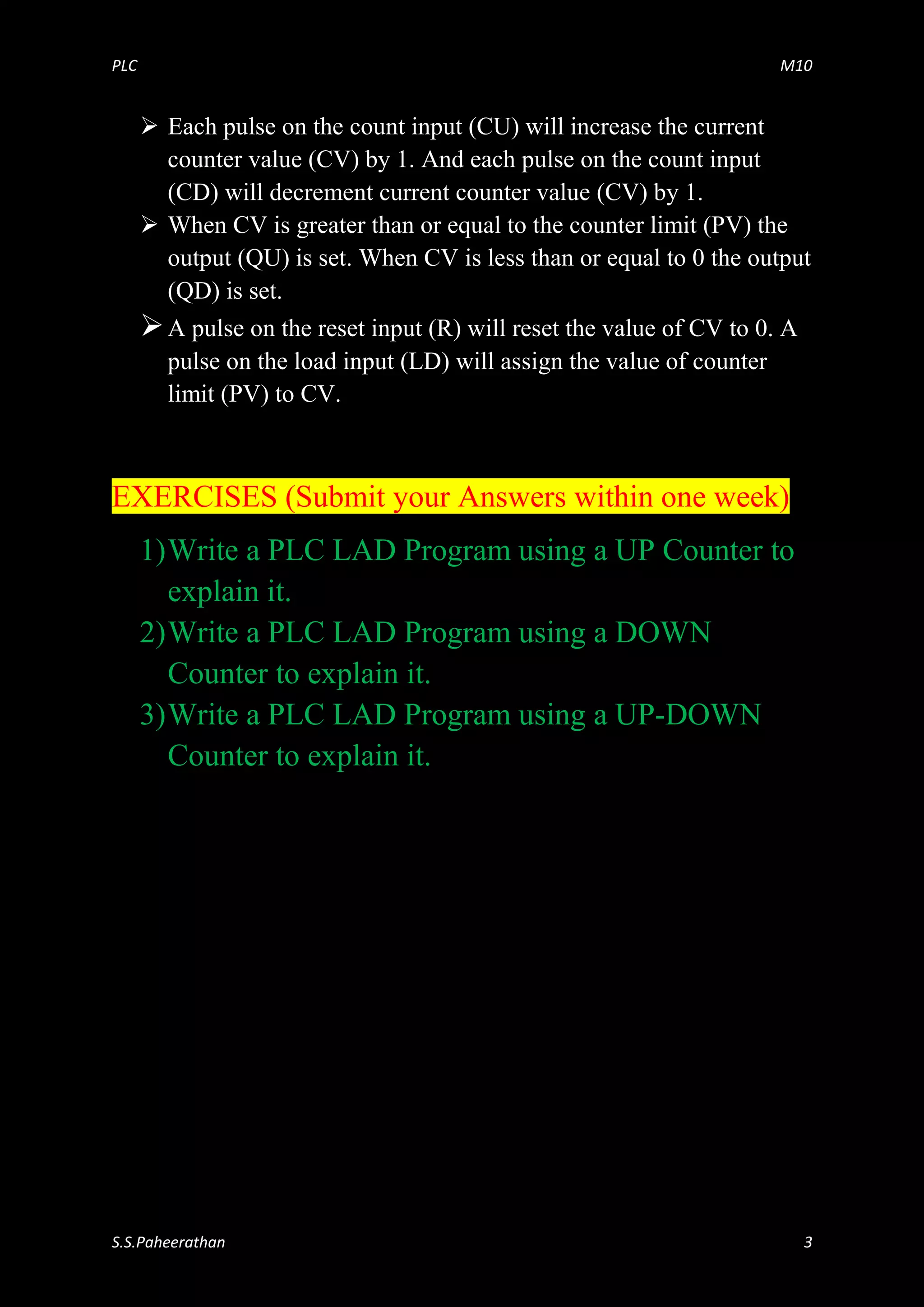 Plc Programming Counter Instruction Pdf Technology And Computing