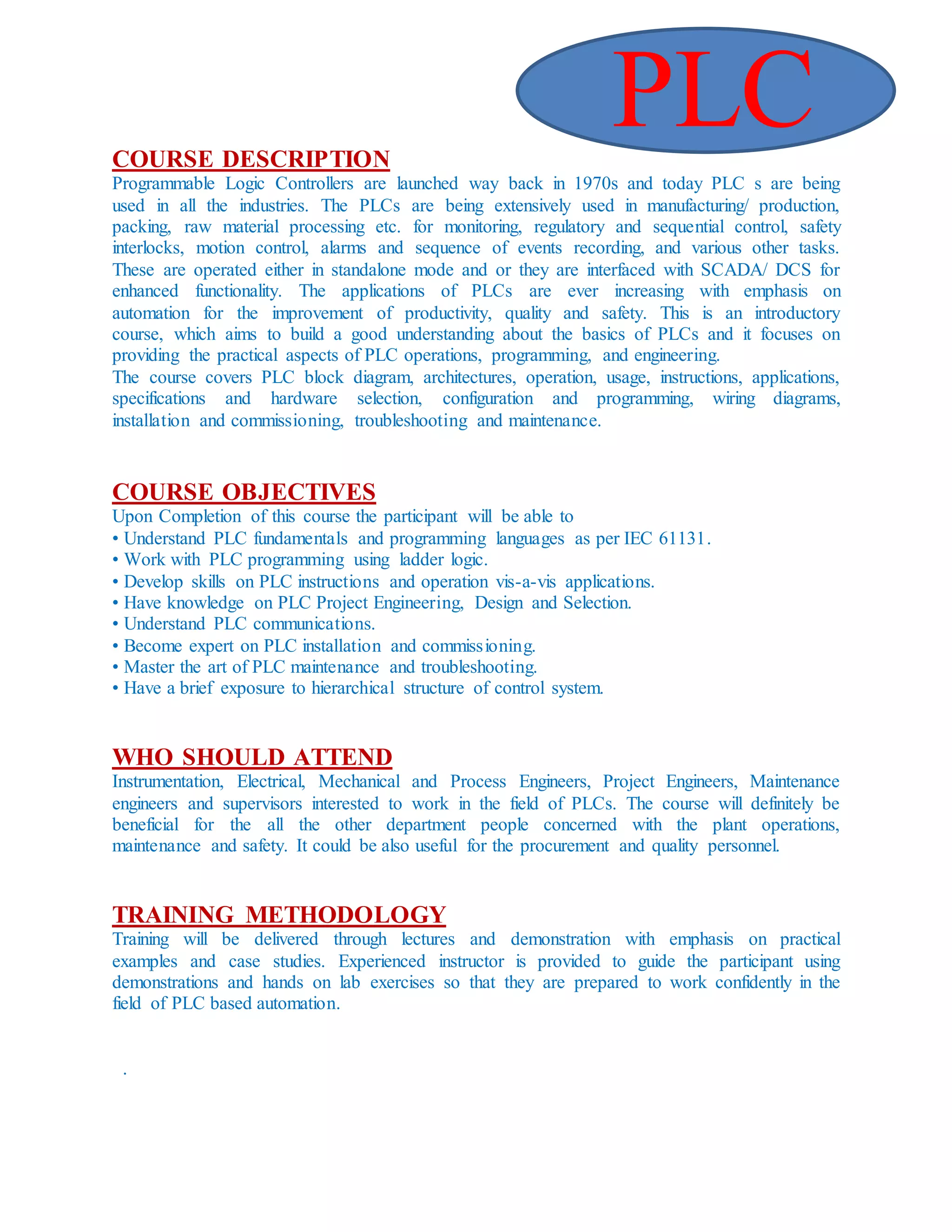 Plc course level 1 | PDF