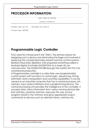 Plc documentation final | PDF