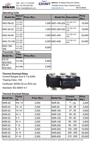 CHiNT Price List LV Pakistan | PDF