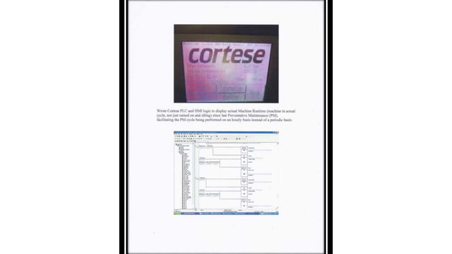 PLC and HMI Programming; and Other Examples of Work Performed by Jeff ...