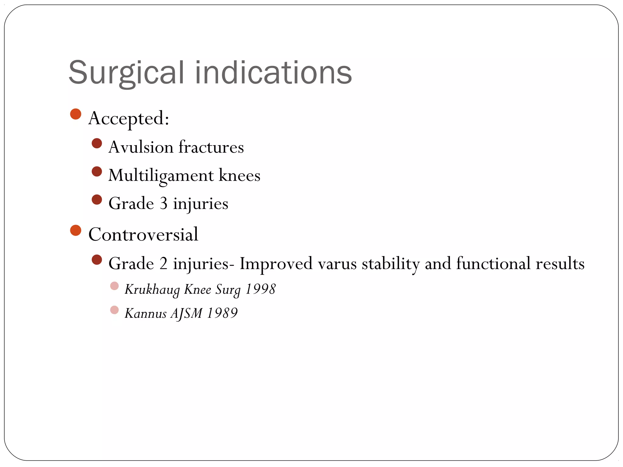 Posterolateral corner injuries of knee joint | PPT