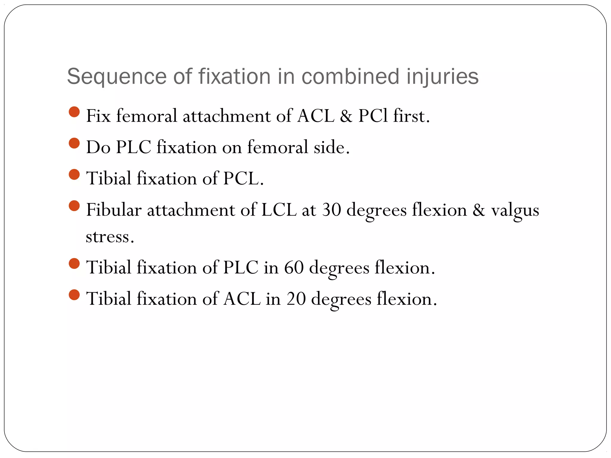 Posterolateral corner injuries of knee joint | PPT