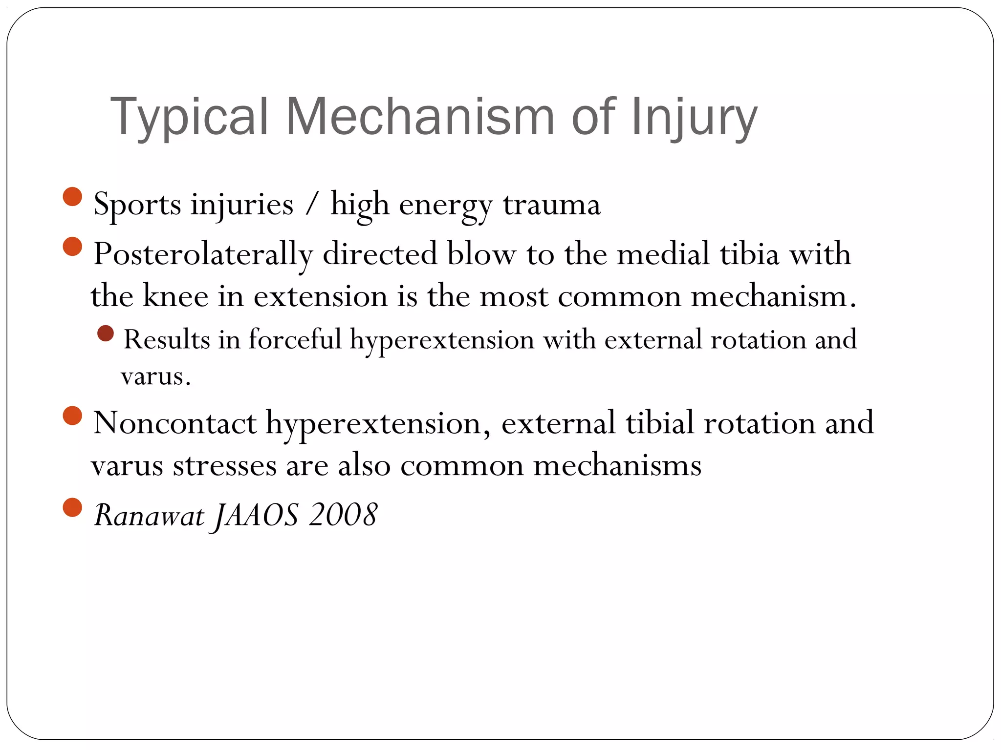 Posterolateral corner injuries of knee joint | PPT | Death, Injury, or ...