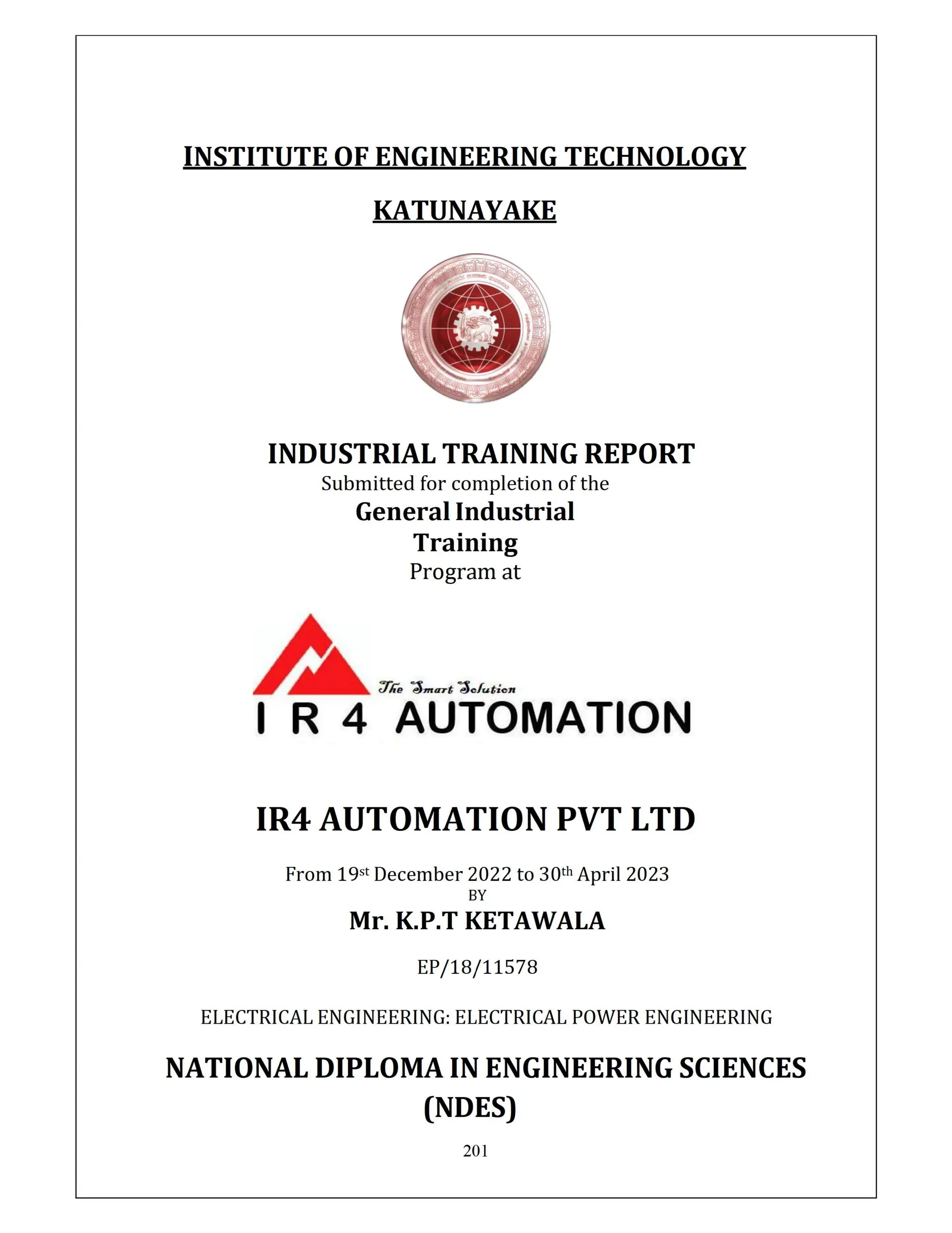 PLC INDUSTRIAL TRAINING REPORT - Programmable Logic Controller | PDF