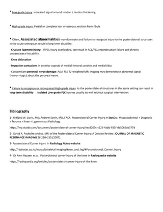 Posterolateral Corner(PLC) Injury of Knee. | PDF
